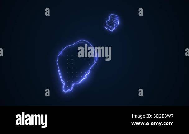 3D Moving Neon Sao Tome and Principe Map Borders Outline Loop ...