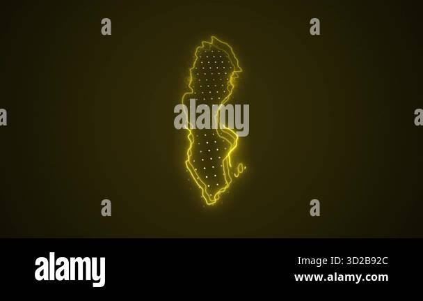 3D Moving Neon Sweden Map Borders Outline Loop Background Stock Video ...