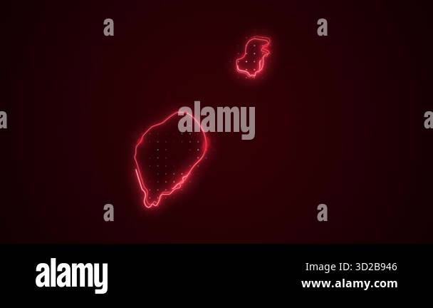 3D Moving Neon Sao Tome and Principe Map Borders Outline Loop ...