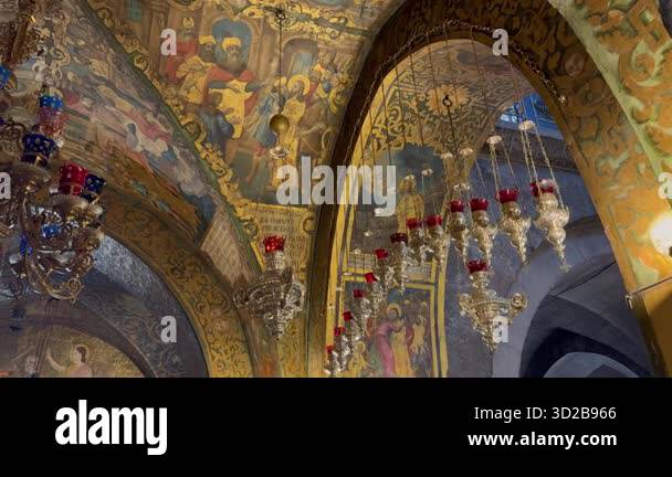 Jerusalem, Israel, 23 October 2025, A detailed view of a vaulted ...