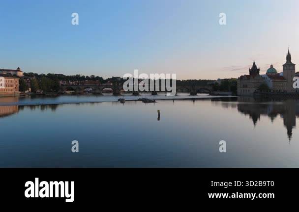 Stunning, breathtaking aerial footage of beautiful city of Prague and ...