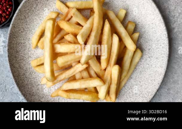 French fries are salty, crispy, and fried in oil, unhealthy takeaway ...