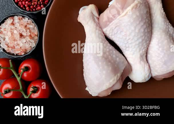 Raw chicken legs, poultry meat on the bone for barbecue. Chicken legs ...