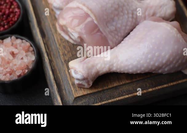Raw chicken legs, poultry meat on the bone for barbecue. Chicken legs ...