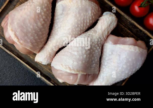 Raw chicken legs, poultry meat on the bone for barbecue. Chicken legs ...