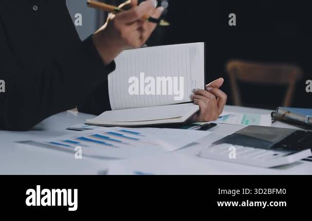 businessman writing on paper at office Stock Video Footage - Alamy