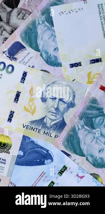 Argentina paper money, peso banknotes as currency for exchange or ...