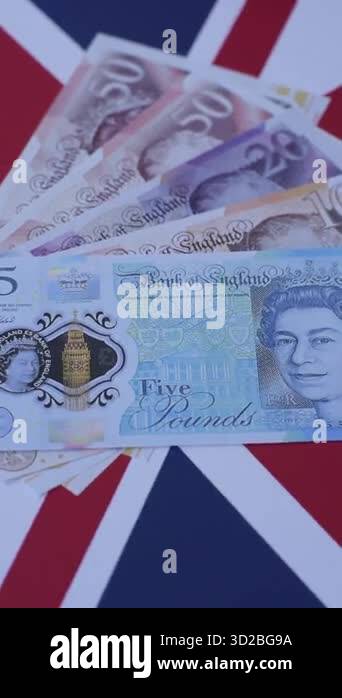 Britain paper money, pound sterling, cash banknotes for financial ...