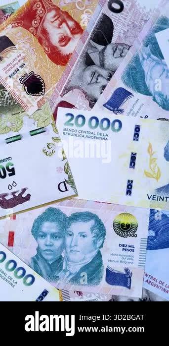 Argentina paper money, peso banknotes as currency for exchange or ...