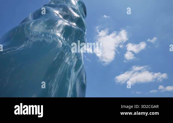 Majestic frozen pillar on blue cloudy sky nature bg 4k Stock Video ...