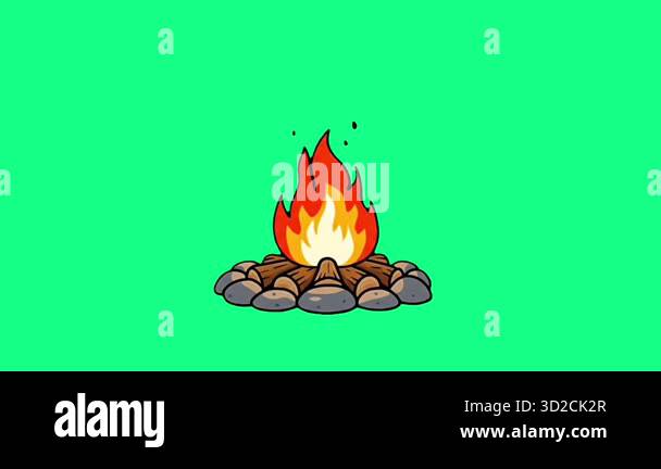 bonfire animation green screen background Stock Video Footage - Alamy