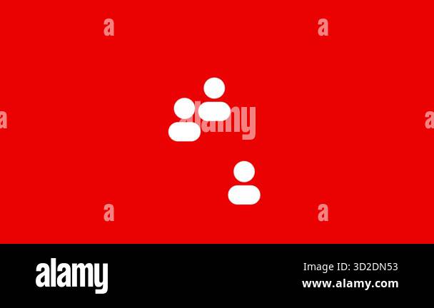 Teamwork Animation Logo Minimal People Icon Collaboration Symbol on Red ...