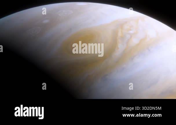 Jupiter spinning in space isolated on black background Stock Video ...