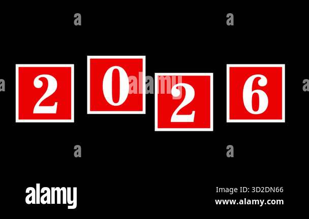 Animated 2026 Countdown Motion Graphic Modern New Year Animation Stock ...