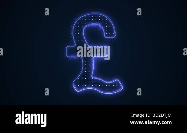 3D Moving Neon Blue Pound Sign Outline Loop Background Stock Video ...