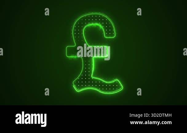 3D Moving Neon Green Pound Sign Outline Loop Background Stock Video ...