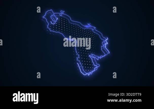 3D Moving Neon Venezuela Map Borders Outline Loop Background Stock ...