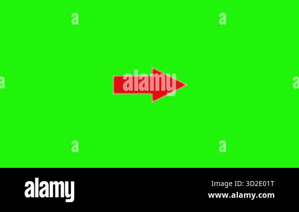 Red Arrow Animation with Green Screen Background Direction Motion ...