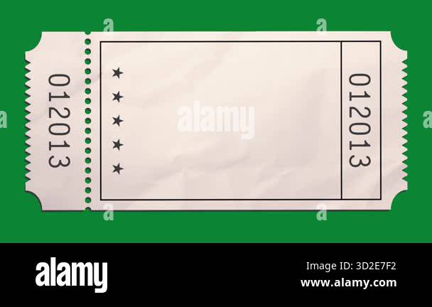 Vintage Paper Ticket or Coupon Animation on Green Screen Loop Stock ...