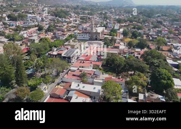Drone forward moving aerial shot approaching the Parish of Saint Andrew ...