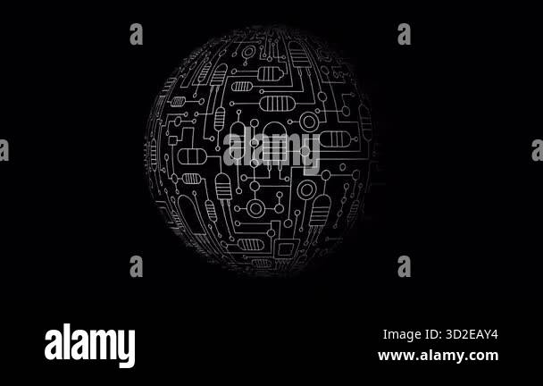 A stunning digital globe showcases intricate circuit patterns and ...