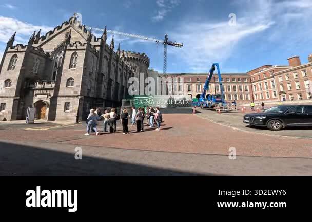DUBLIN, IRELAND - JULY 16, 2025: The construction work is continuing at ...