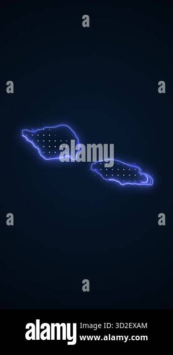 Vertical Neon Blue Samoa Map Borders Outline Loop Background Stock ...