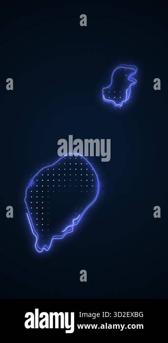Vertical Neon Blue Sao Tome and Principe Map Borders Outline Loop ...