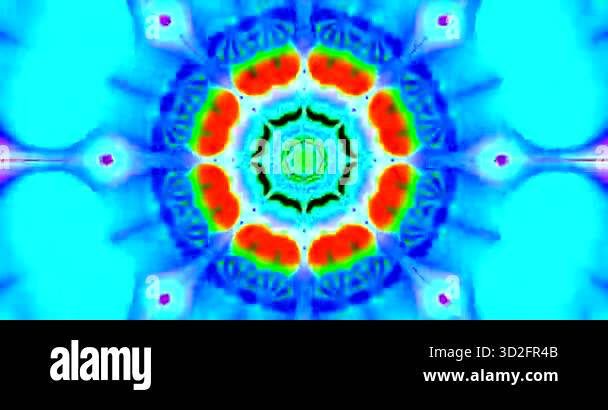 A mesmerizing tunnel video displays an endless loop of vibrant colors ...