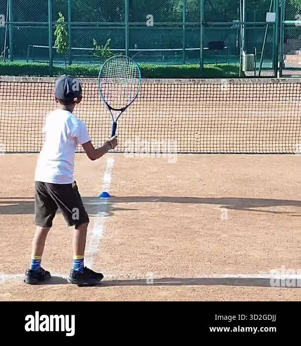 Delhi, India, February 17, 2025 - Junior tennis players having coaching ...