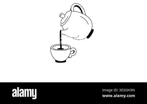 Get this creatively designed hand drawn animated icon of teacup in ...