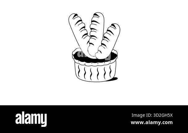 Take a look at this amazing animated icon of baguette bread in trendy ...