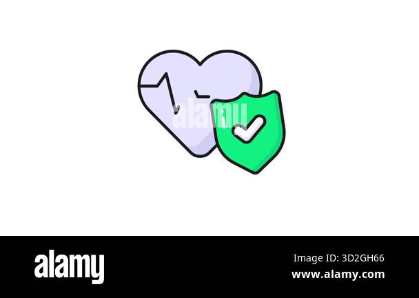 Heart shield icon outline Stock Videos & Footage - HD and 4K Video ...