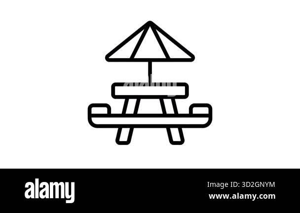 Picnic table outline vector Stock Videos & Footage - HD and 4K Video ...