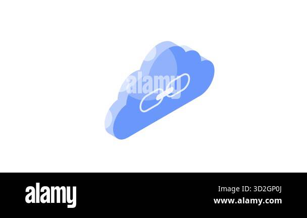 Get this creative animated icon of cloud link in isometric style ...