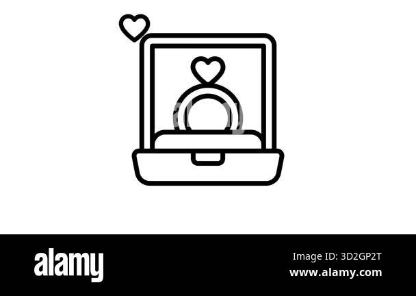 A linear style animated icon showing wedding ring ceremony Stock Video ...