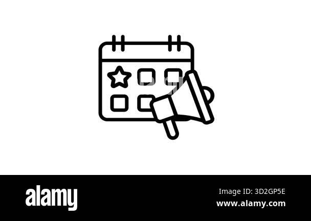 Premium linear animated icon of public event announcement Stock Video ...