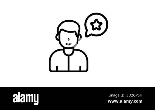 A linear animated icon showing review rating for event Stock Video ...