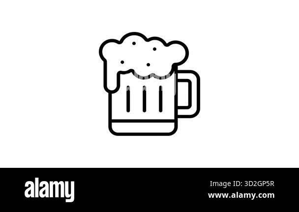 A linear animated icon showing event beer mug Stock Video Footage - Alamy