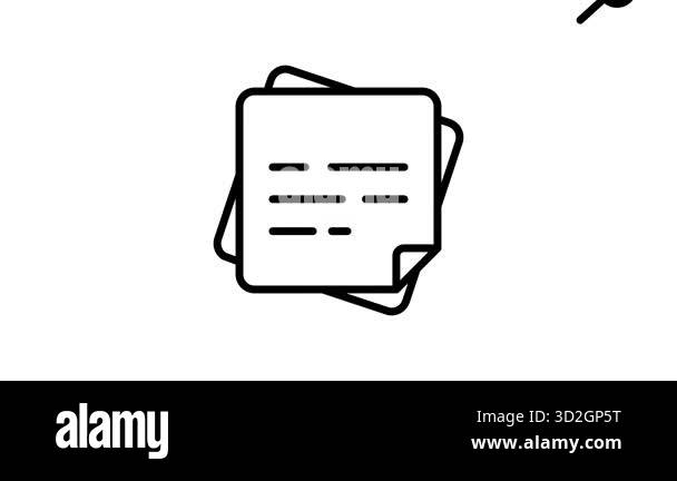 A trendy animated icon of sticky notes in outline style Stock Video ...