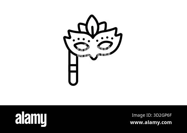 A captivating linear animated icon showing masquerade mask Stock Video ...