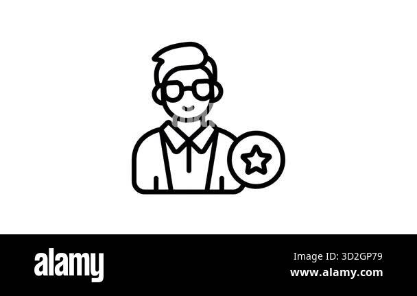 A linear animated icon showing famous celebrity at event Stock Video ...