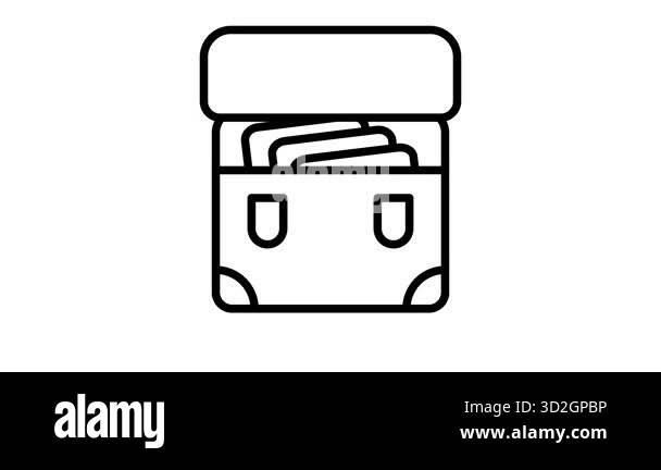 A outline style animated icon showing a business briefcase Stock Video ...