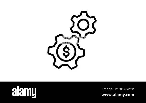 A outline style animated icon showing money management plan Stock Video ...
