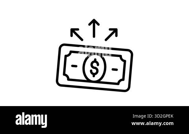 A outline style animated icon showing money distribution network Stock ...