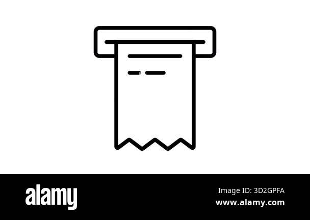 An editable outline style animated icon depicting withdrawal slip Stock ...
