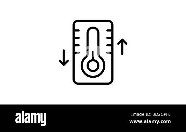 A line style animated icon showing traditional lab thermometer Stock ...