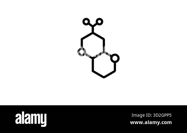 A handy outline animated icon of compound structure Stock Video Footage ...