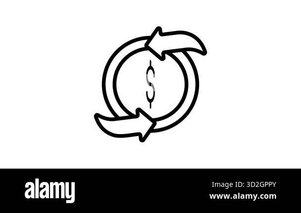 A outline style animated icon of corporate cash flow Stock Video ...