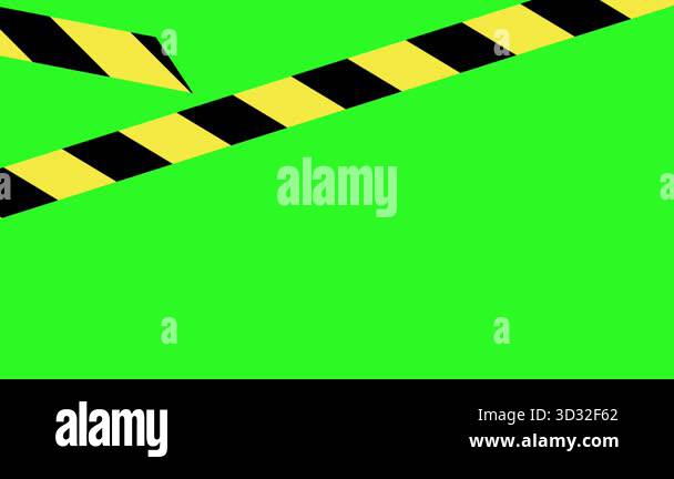 Animated barricade tape with yellow and black stripes appearing on a ...